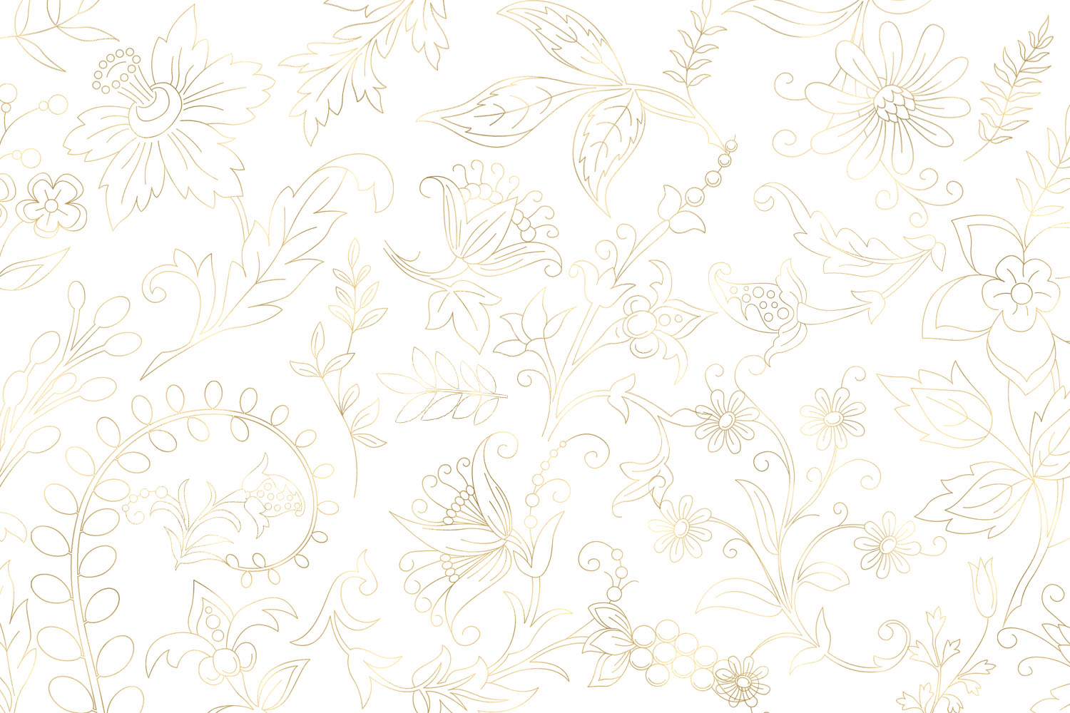 Gold Botanical Outline Elements