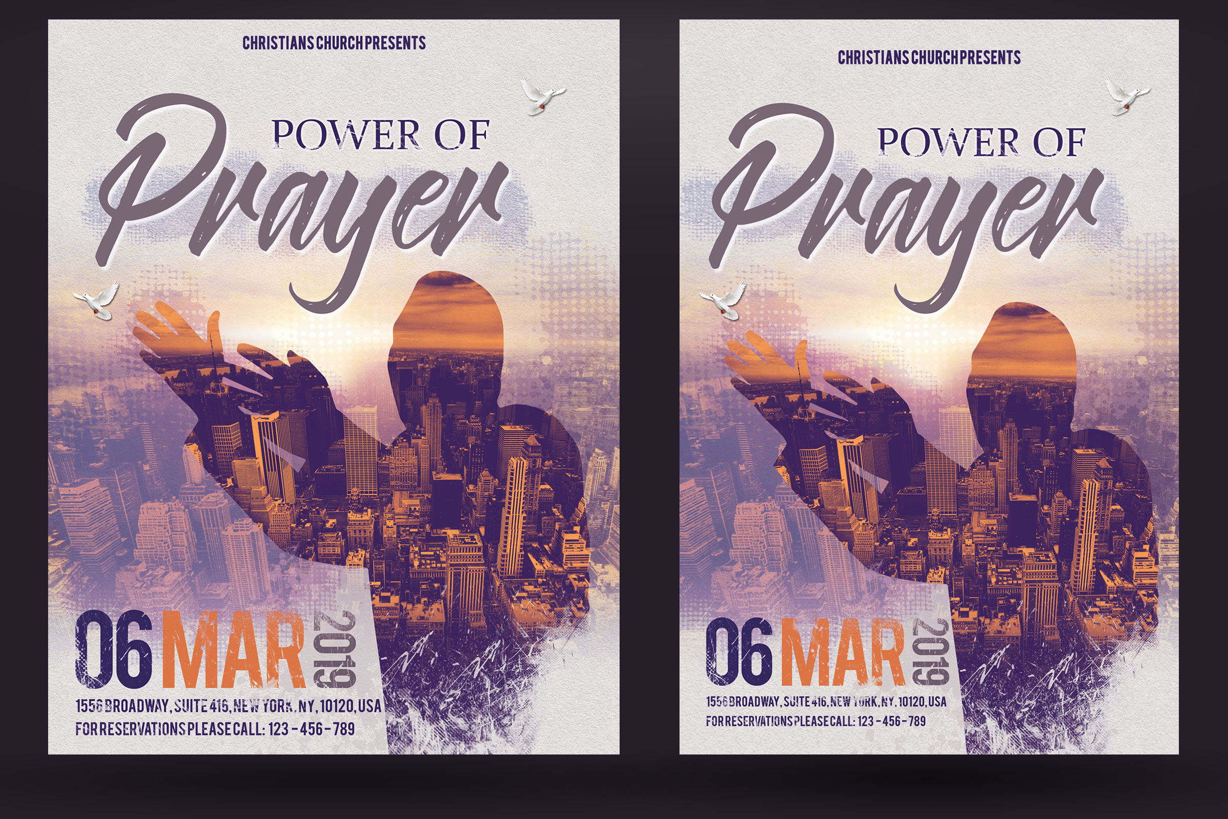Church Power Of Prayer Flyer Poster (221080) | Flyers | Design Bundles