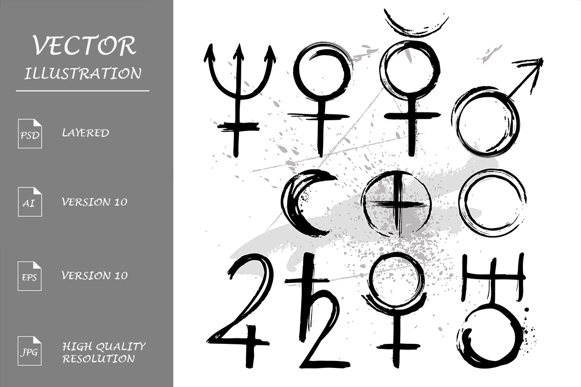 Symbol Planets (30175) | Illustrations | Design Bundles