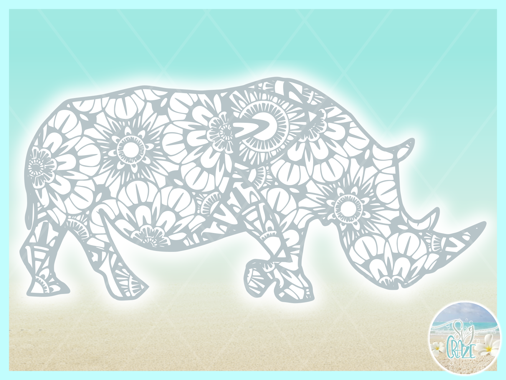 Rhinoceros Rhino Mandala Zentangle Svg Dxf Eps Png Pdf (120937) | SVGs ...