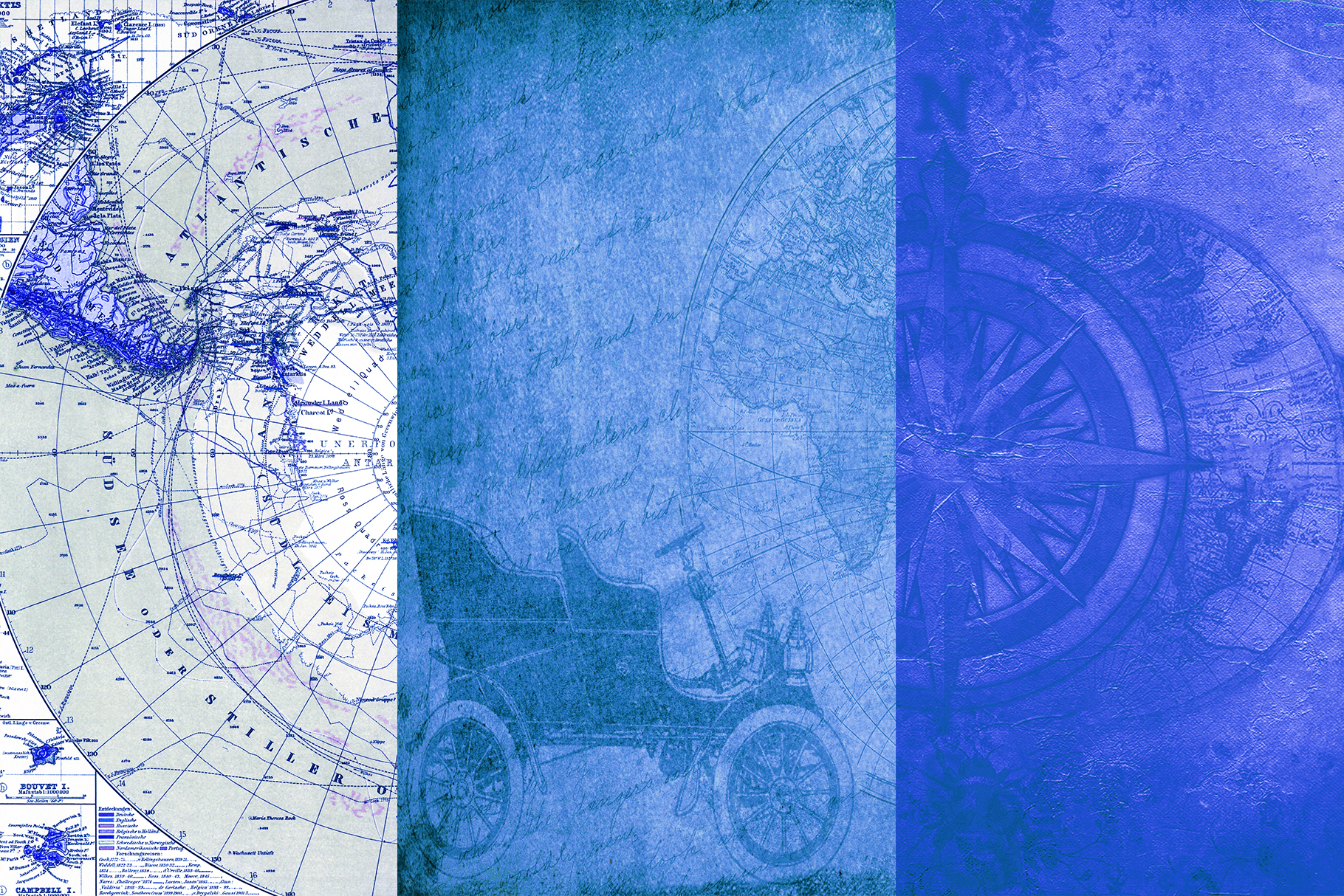 Blue Maps Digital Papers, Vintage Map, Old Map Textures (482299 ...