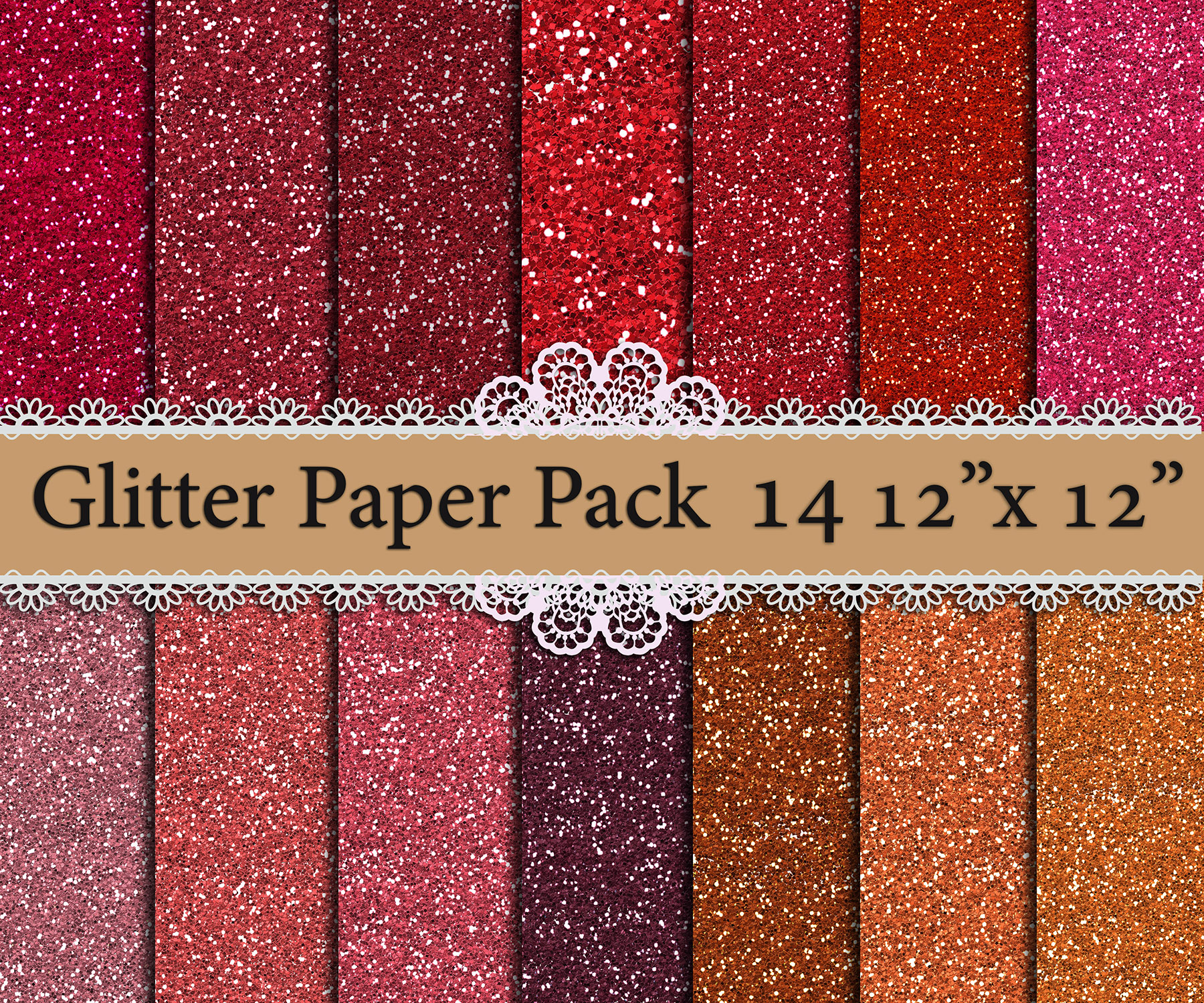 Red Glitter digital paper (30793) | Backgrounds | Design Bundles