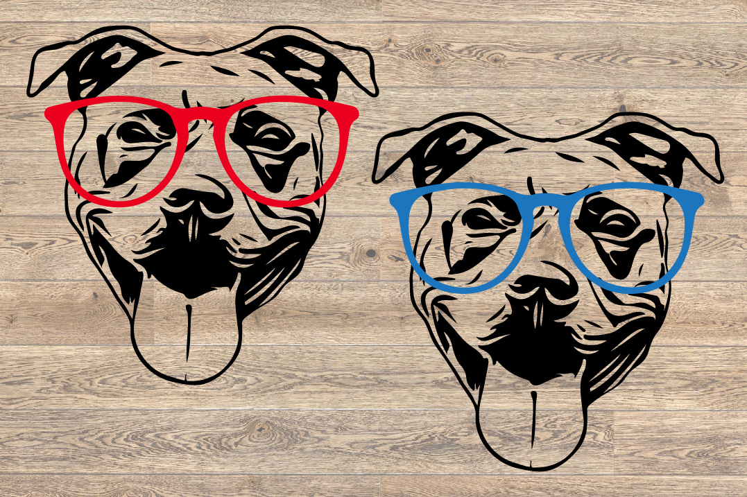 Pit bull Whit Glasses SVG mask pitbull 1495s