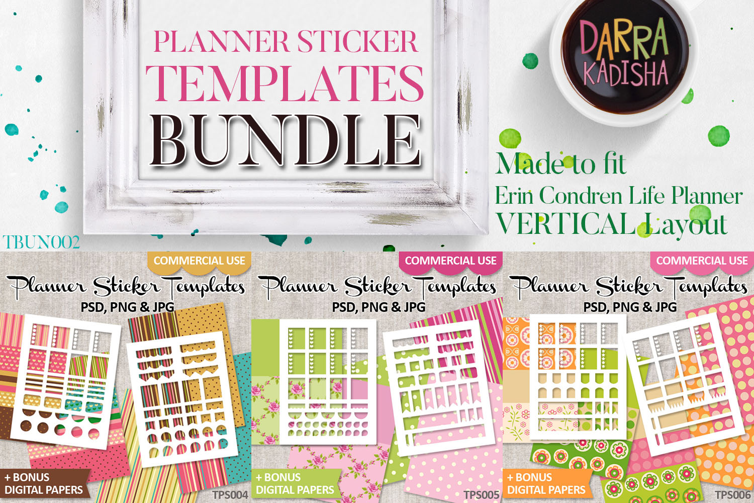 Digital Planner Sticker Templates Bundle Vol 2 DIY Kit