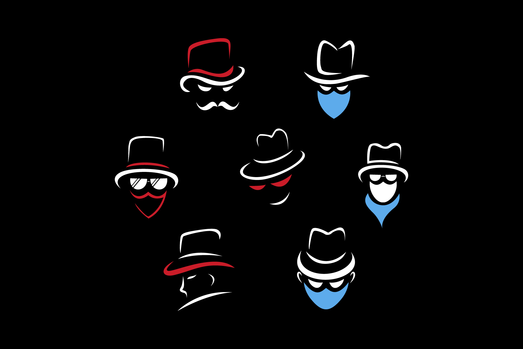 Simple Mafia Face Logo Pack (333840) | Logos | Design Bundles