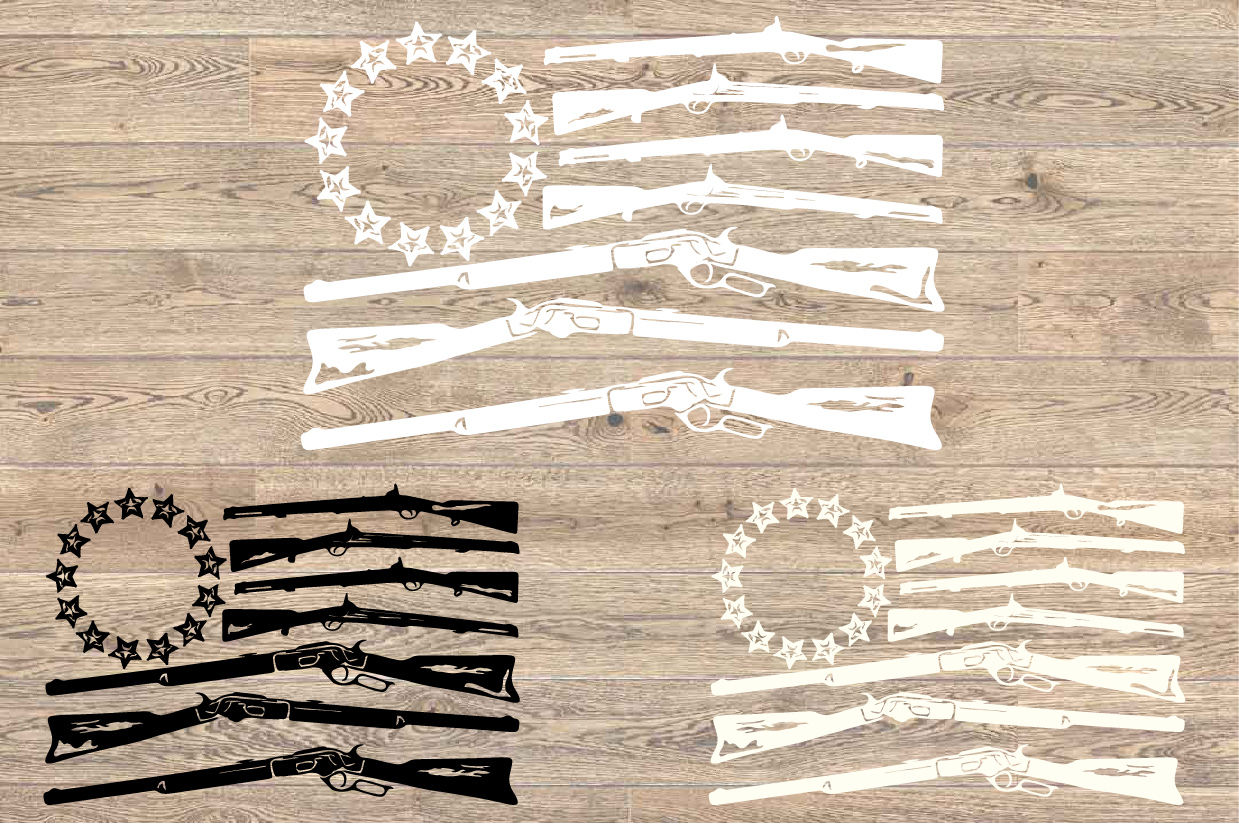 Gun Flag SVG Rifle Memorial Life Dad 1697