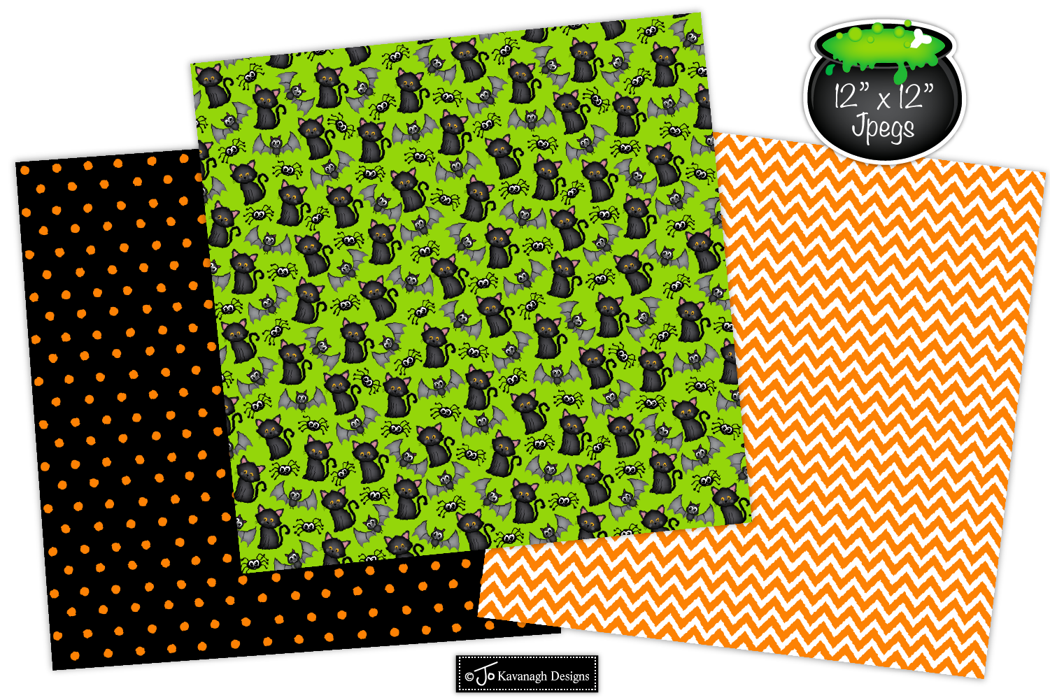 Halloween digital papers, Halloween patterns, Witch,Cat -P14 (85457 ...