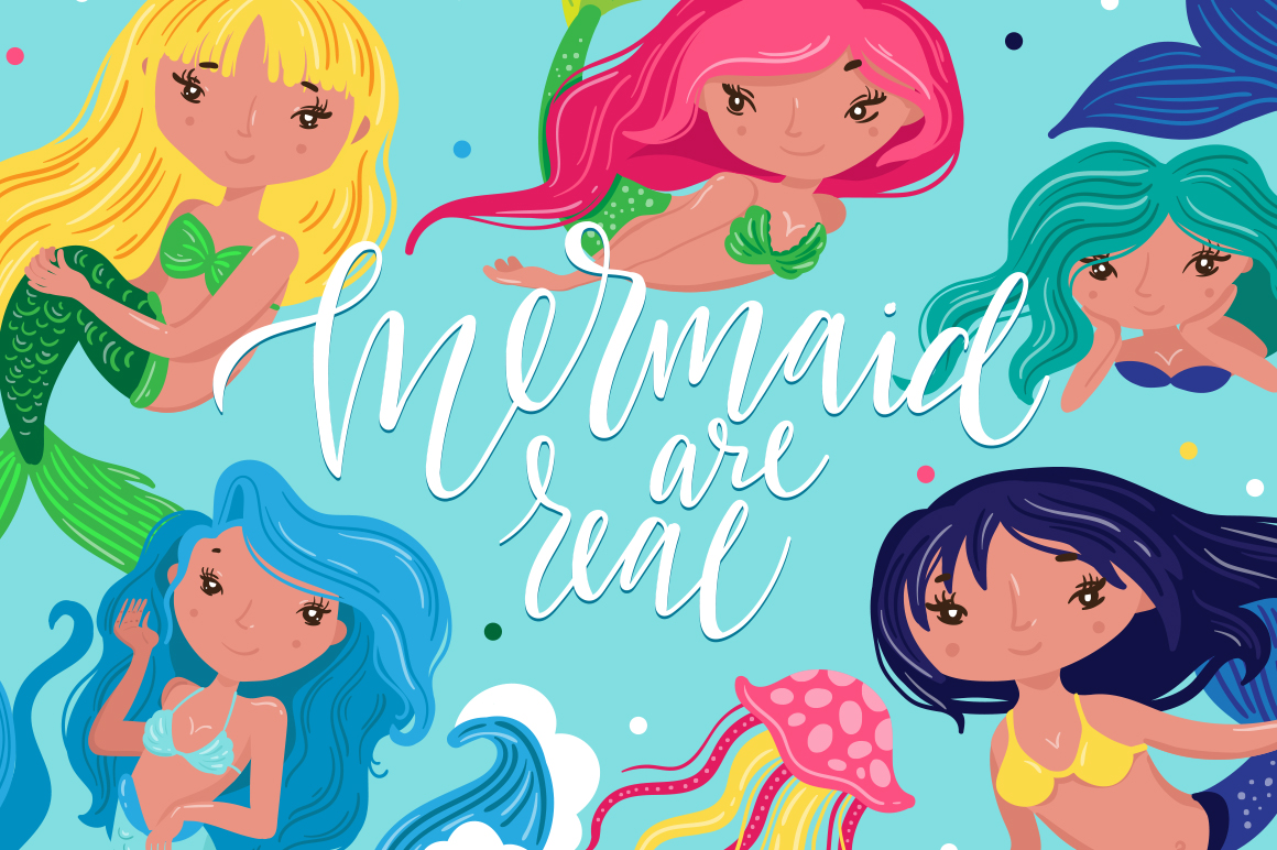 Mermaid - magic vector set