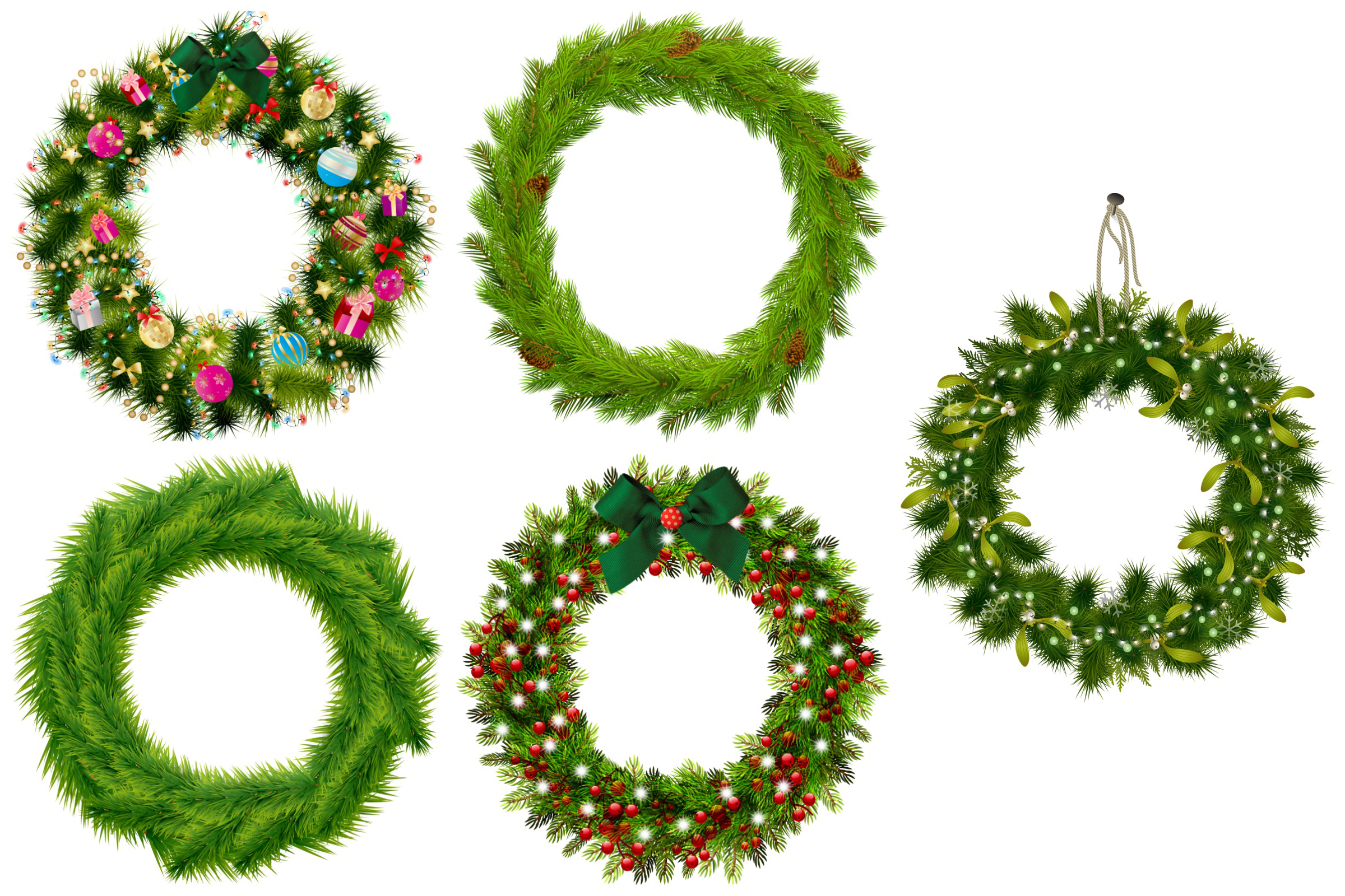 Christmas Wreaths Clip Art