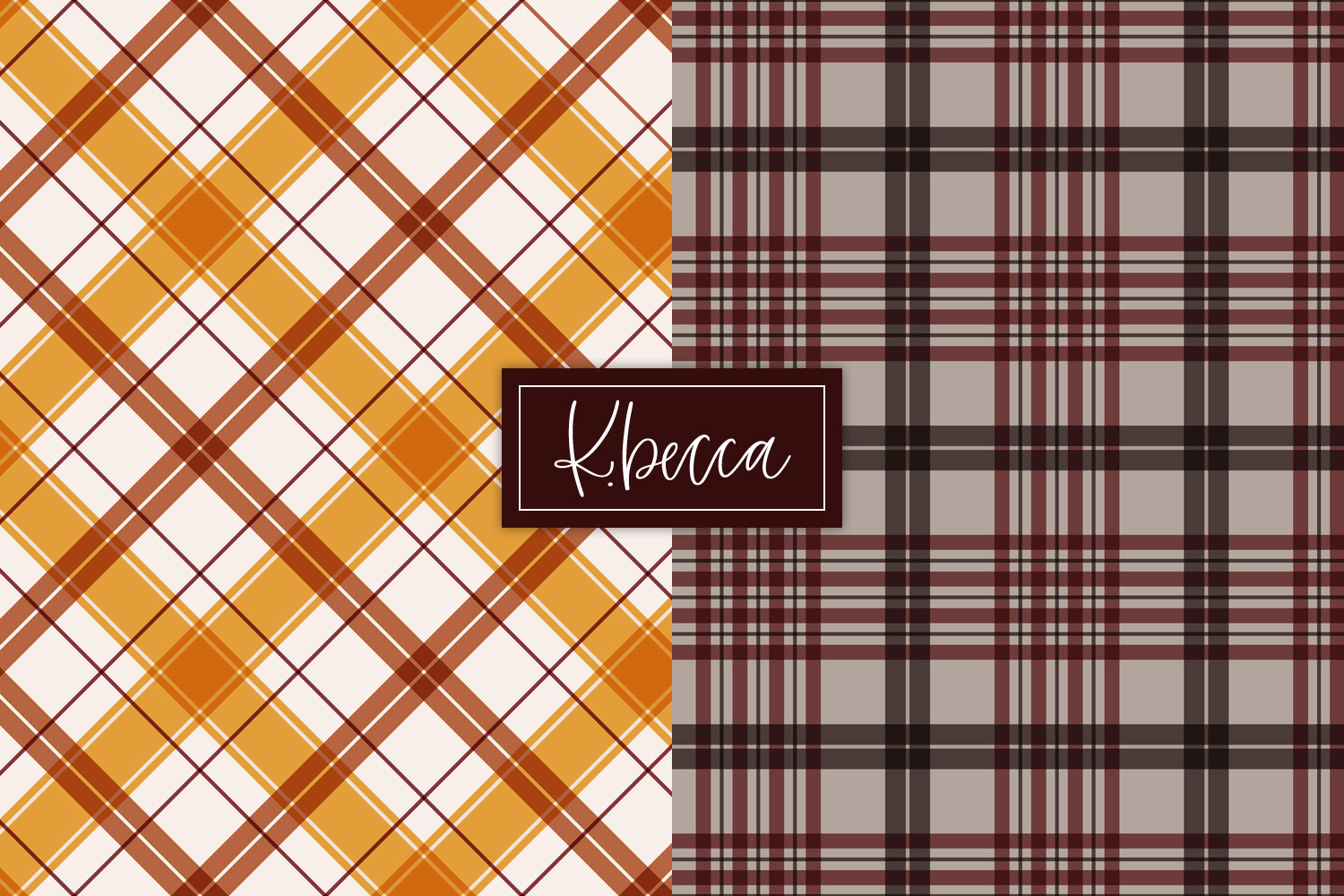 Fall Plaid Background Patterns Seamless