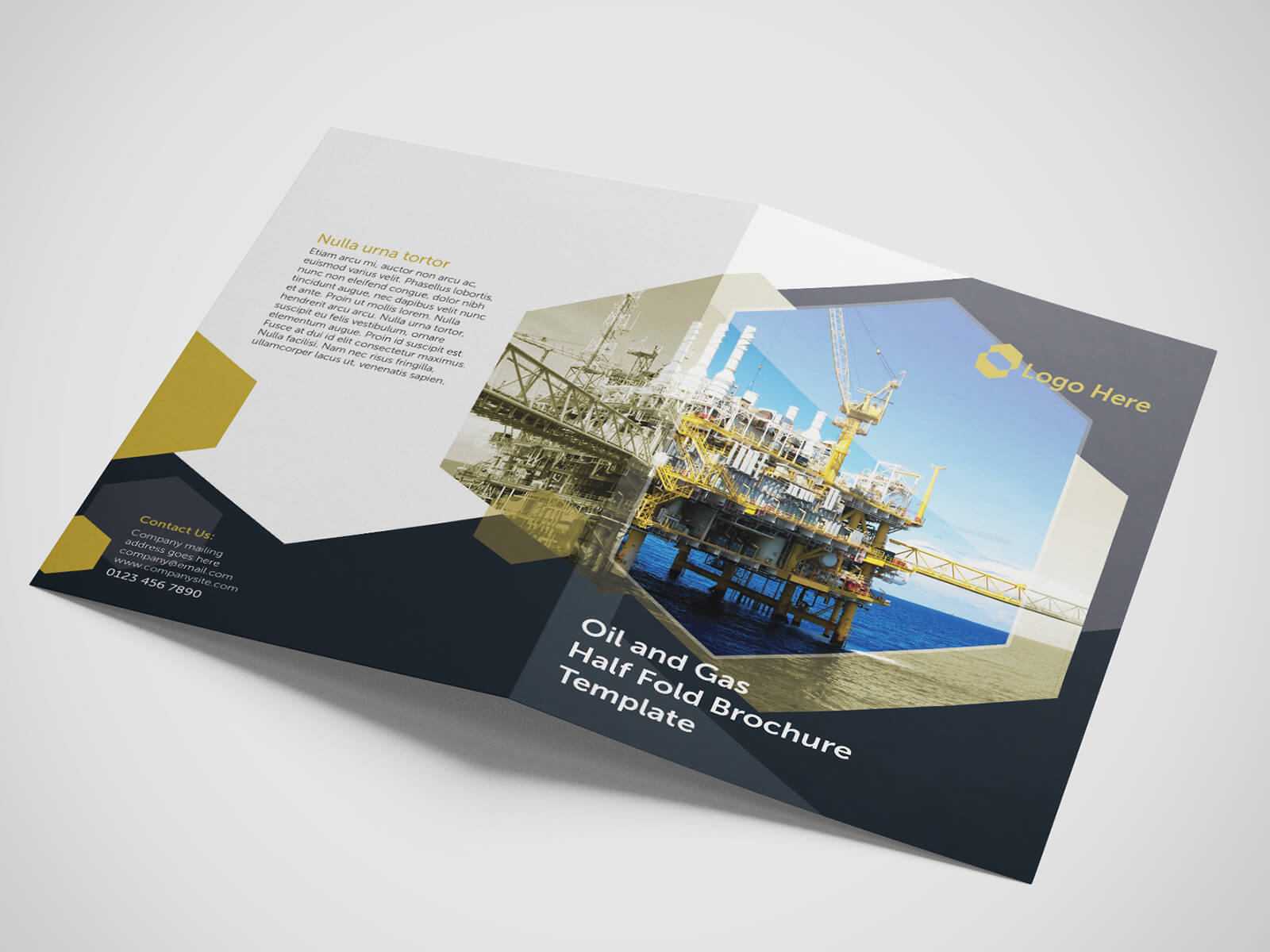 Half Fold Oil and Gas Brochure Template (75224) | Brochures | Design ...