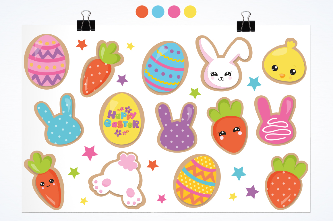 Easter cookies graphics and illustrations, vector
