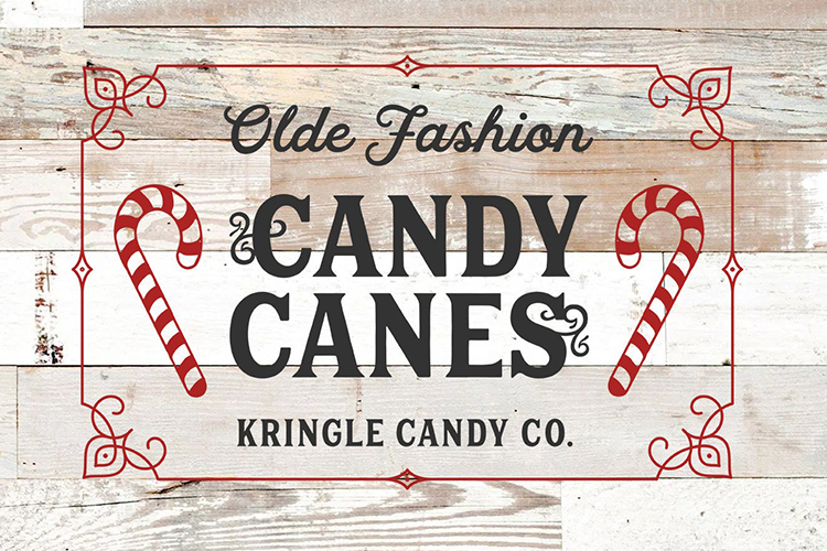 Candy Cane Sign Svg Cut File for Rustic Farmhouse Christmas