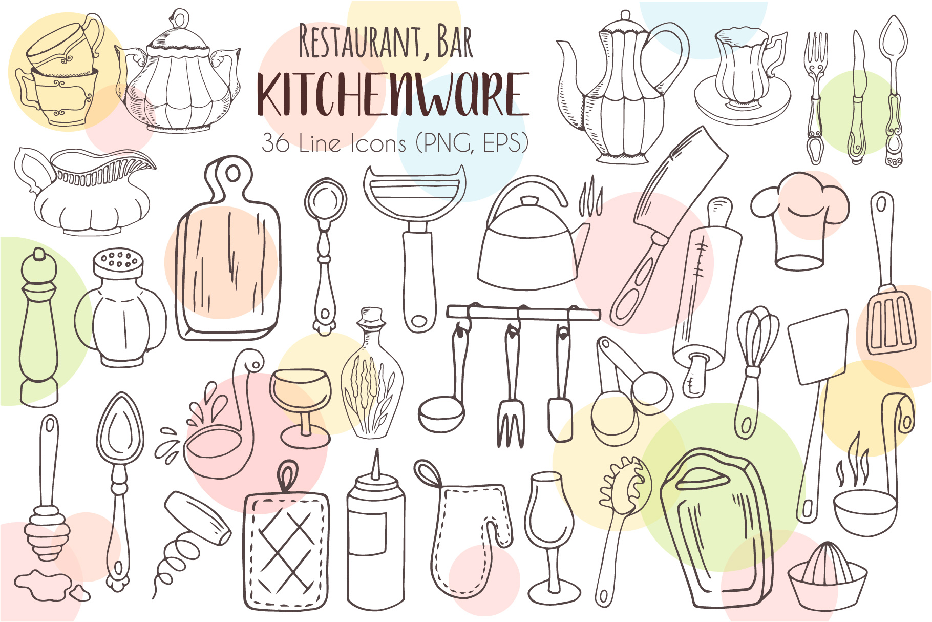 Restaurant Menu - 430 vector food icons