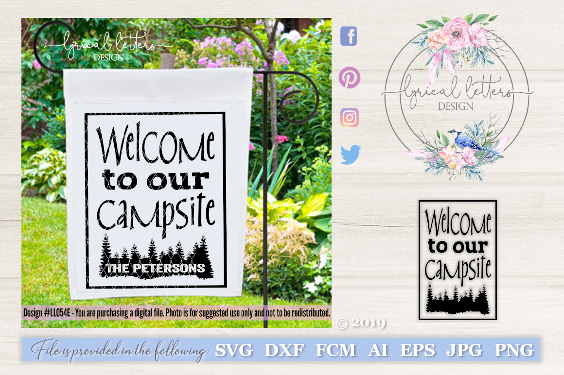 Welcome To Our Campsite SVG DXF LL054E (66077) | Cut Files | Design Bundles
