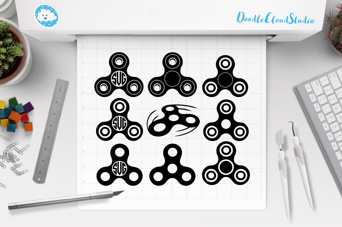 Fidget spinner SVG, Fidget Spinner Monogram SVG files for Silhouette ...