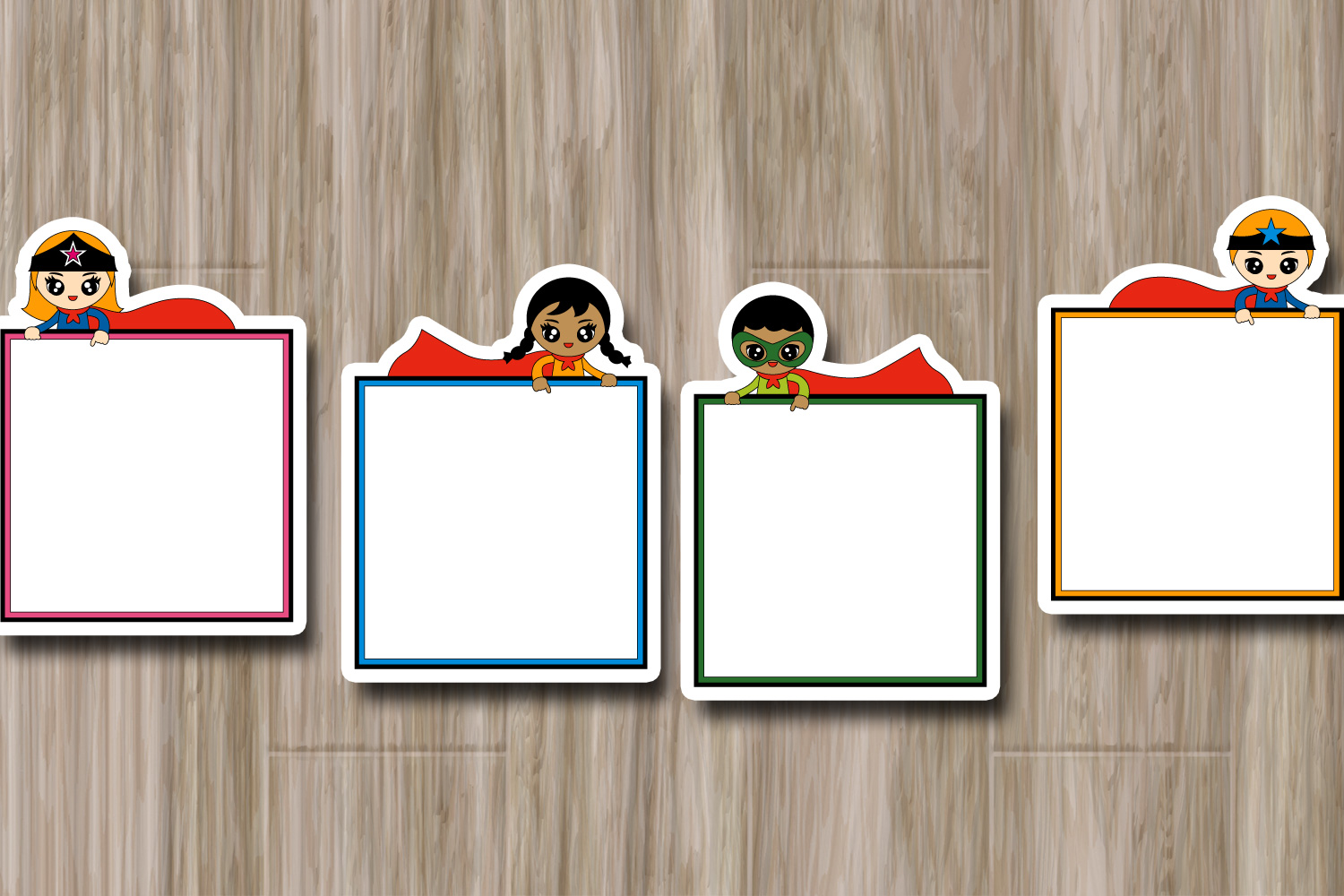 Superhero big frame border clipart graphic illustration