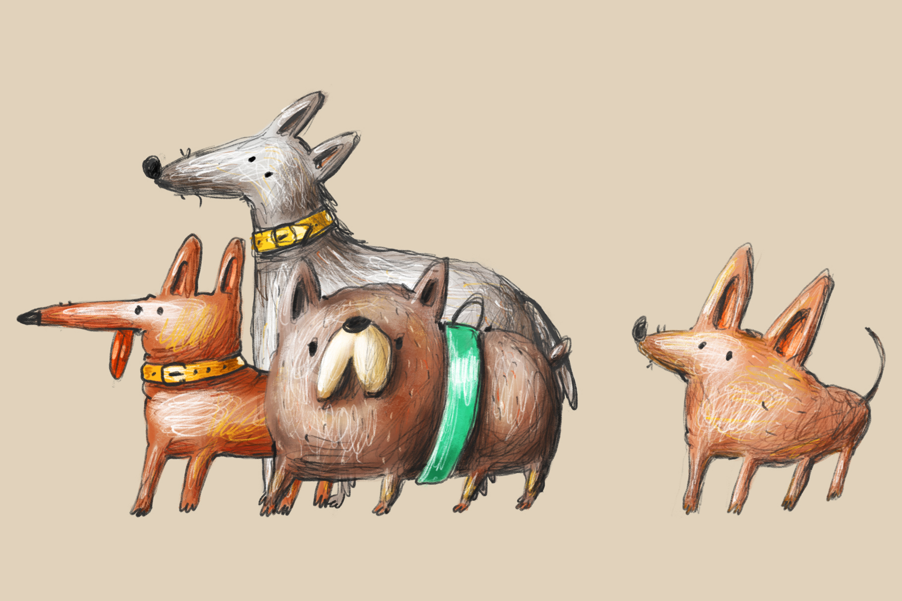 Set of funny characters (94742) | Illustrations | Design Bundles