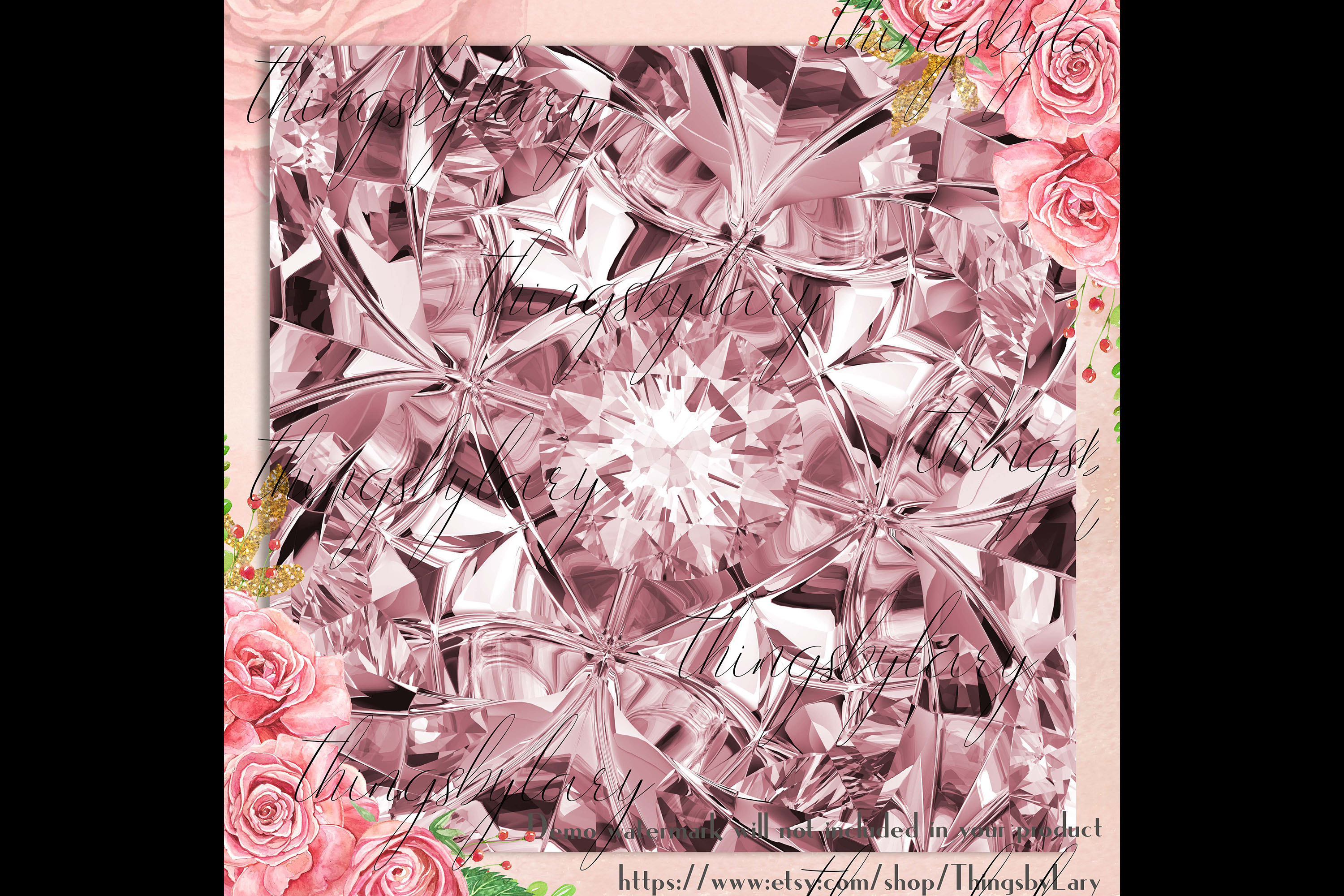 100 Luxury Realistic Diamond Texture Digital Papers