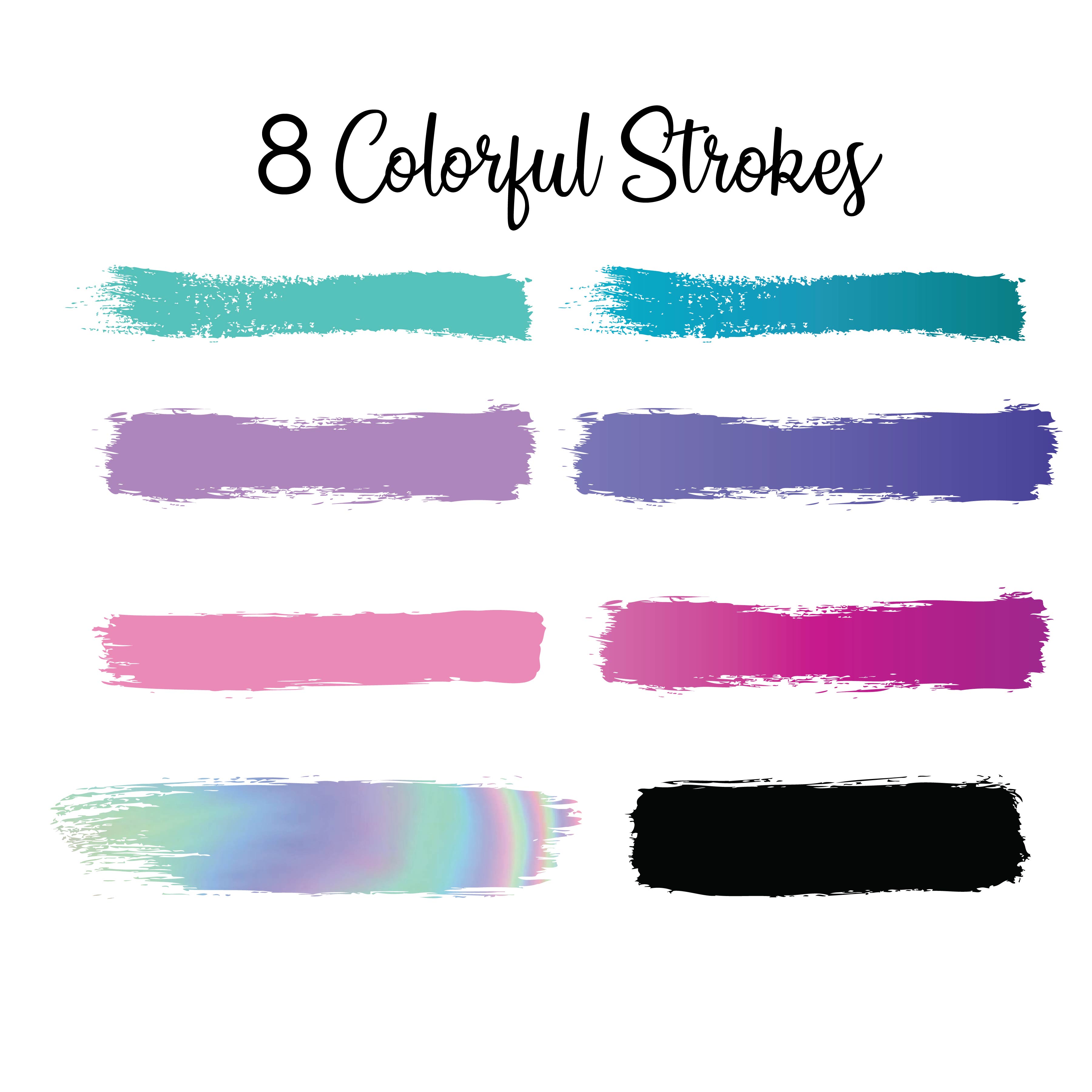 Unicorn Brush Strokes Clipart Pack (102086) | Objects | Design Bundles
