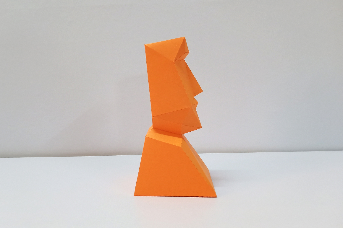 DIY Moai Statue - 3d papercraft (535275) | Paper Cutting | Design Bundles