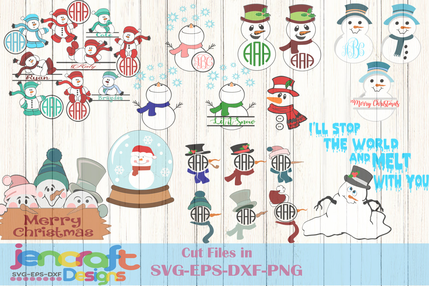 Christmas svg Snowman Mega Bundle, Snowman Face SVG Monogram (118815 ...