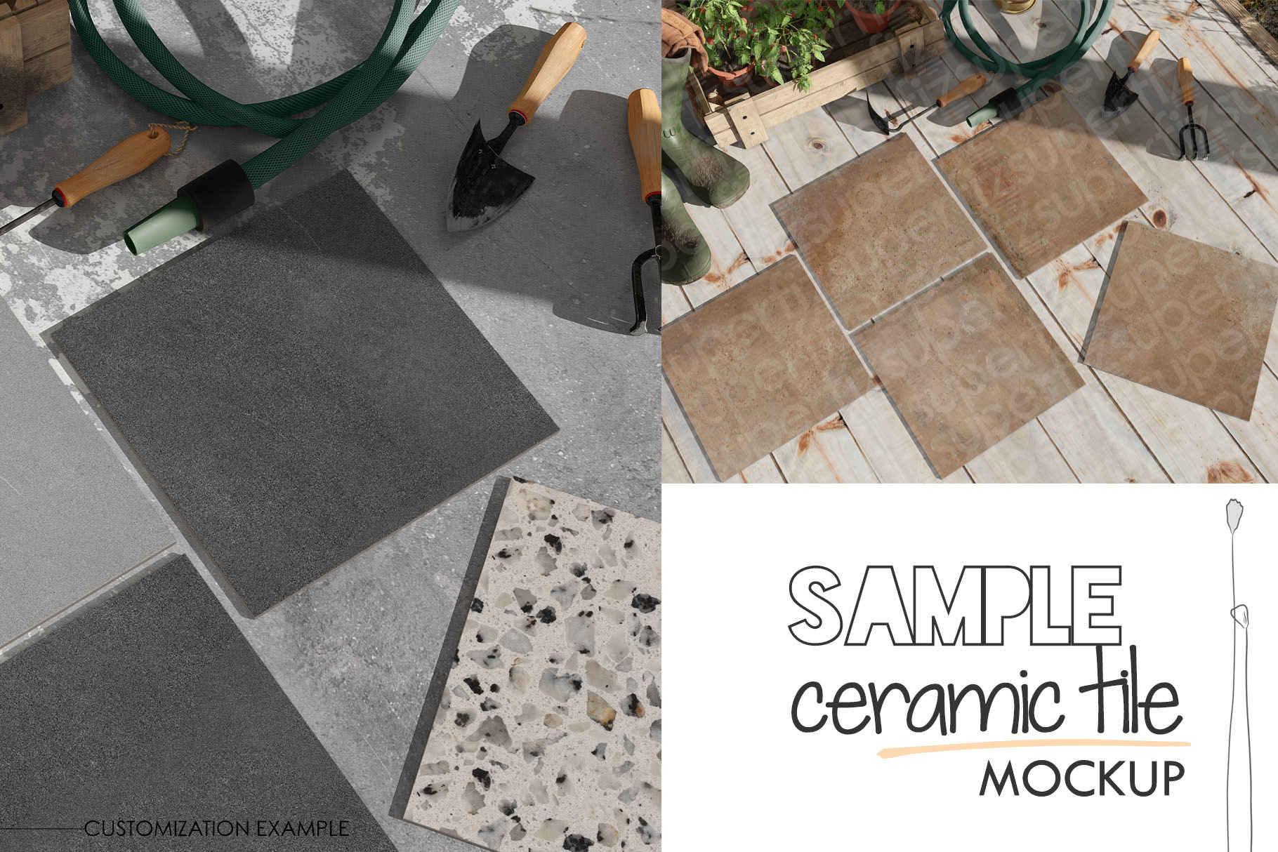 Sample Ceramic Tile Mockup PSD SM94Q