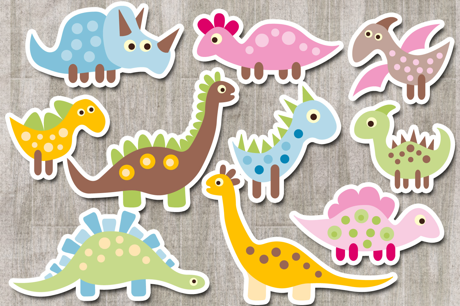 Dinosaur graphics pastel colors, Dino illustrations (79191 ...