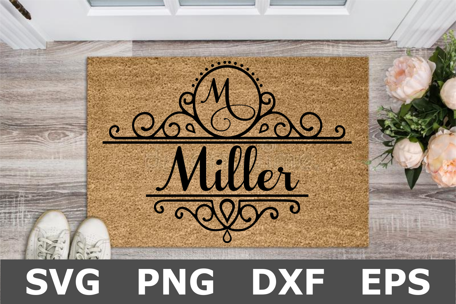 Split Name Monogram Sign - A Family SVG Cut File