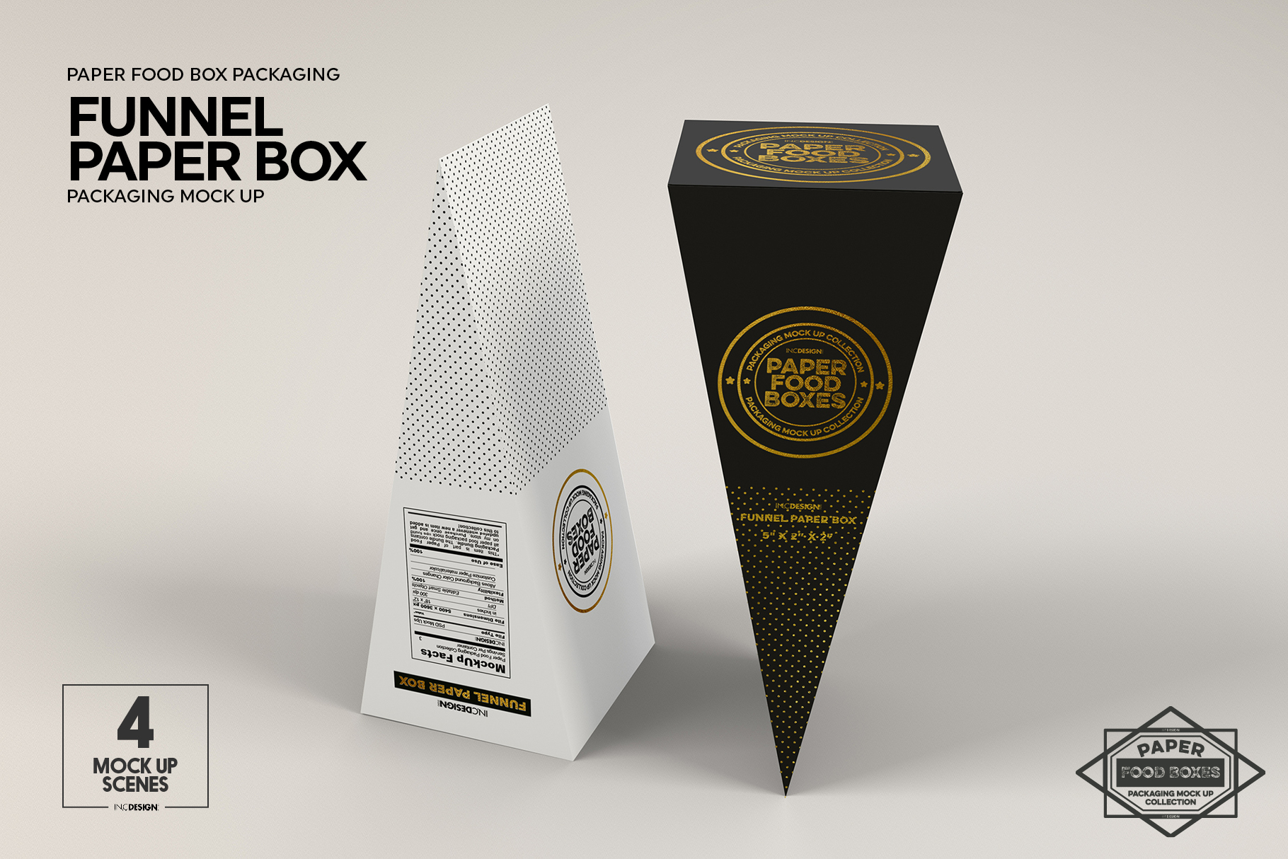 Funnel Paper Box Packaging Mockup
