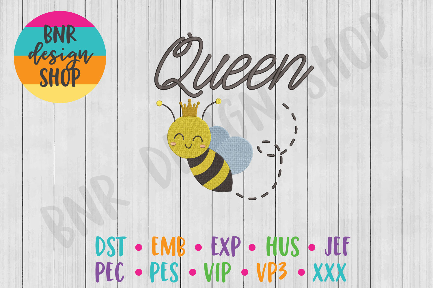 Queen Bee Machine Embroidery Design