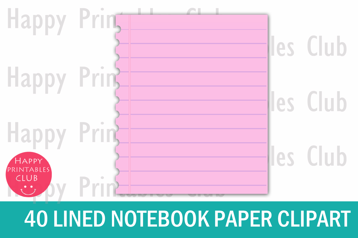 40 Lined Notebook Paper Clipart- Notebook Pages Clipart