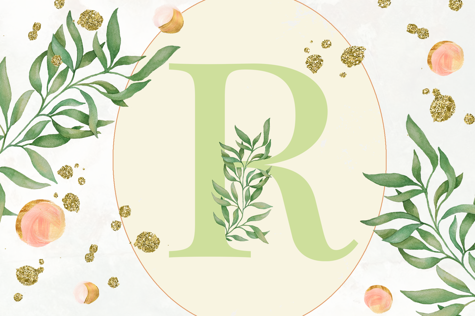 Greenery Alphabet and Graphics