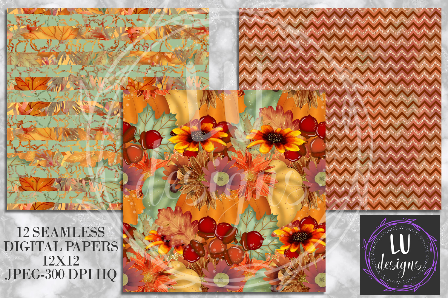 Fall Digital Papers, Autumn Backgrounds, Fall Patterns (140338 ...