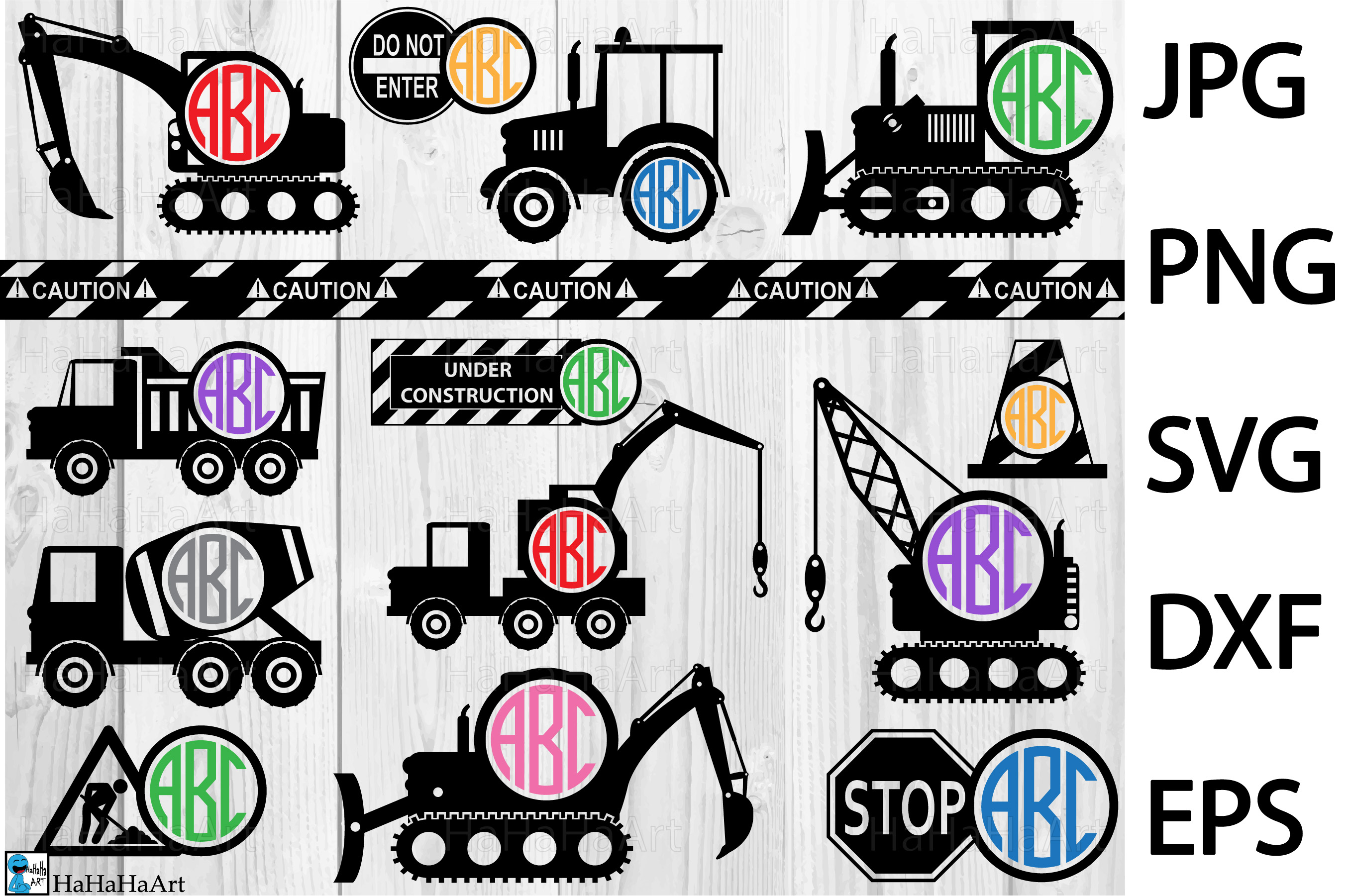 Construction Monogram - Clip art / Cutting Files 355c