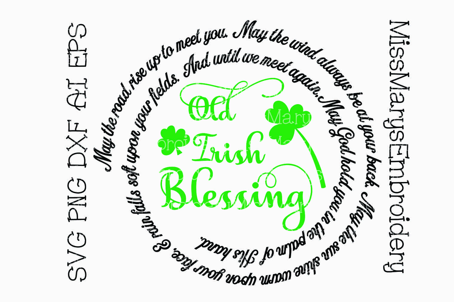 Old Irish Blessing SVG Cutting File PNG DXF AI EPS