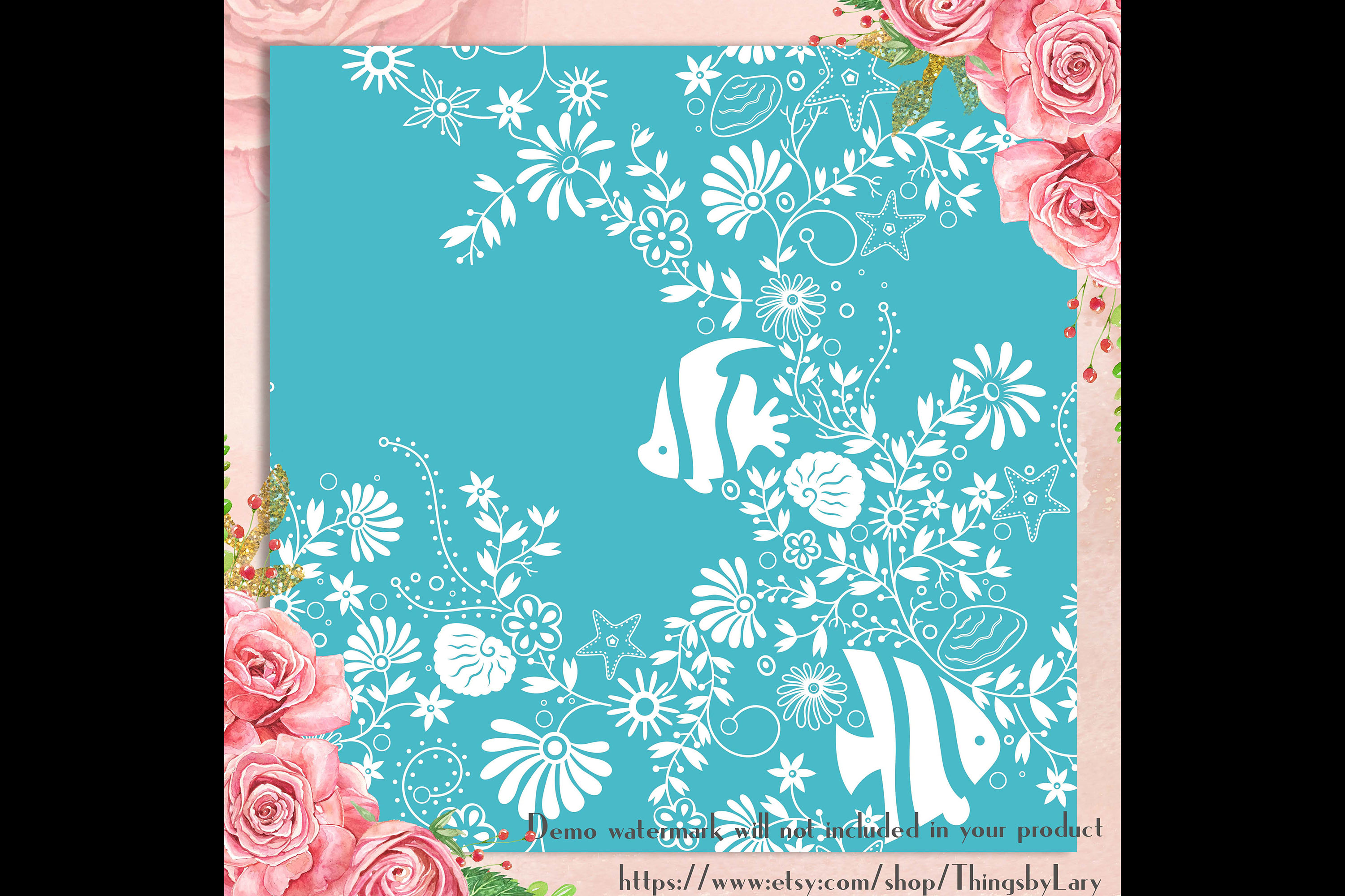 100 Seamless Ocean Pattern Digital Papers, Ocean Sea Papers