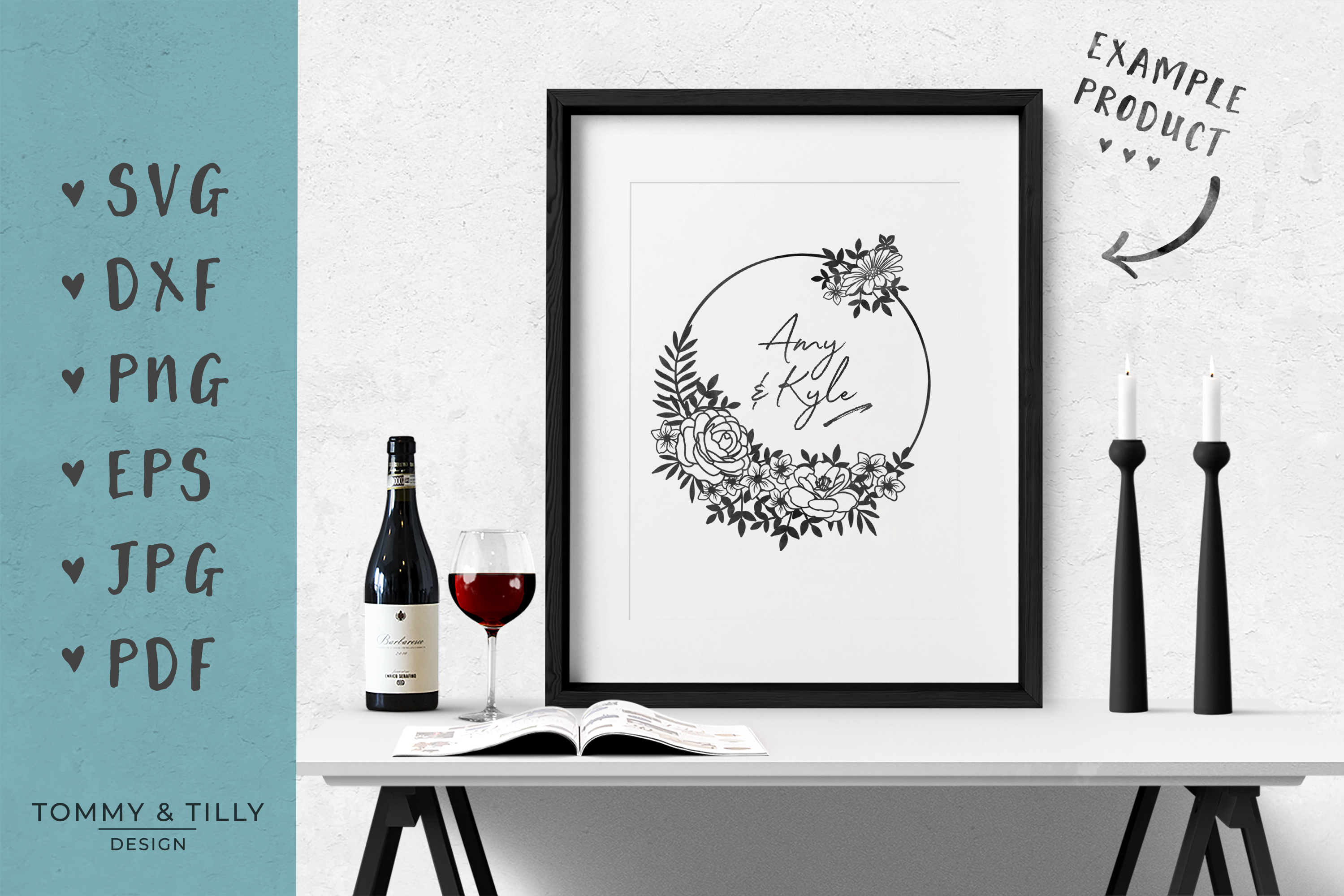 Blank Flower Wedding Circle Frame - SVG EPS DXF PNG PDF JPG (81613 ...