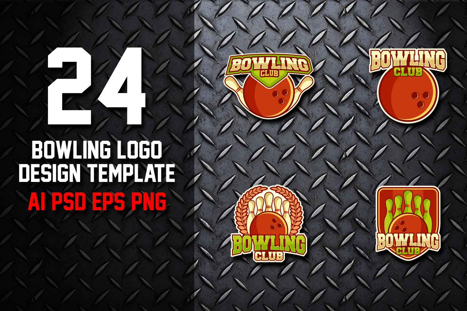 24 Vector bowling logo emblem and sport logo design element