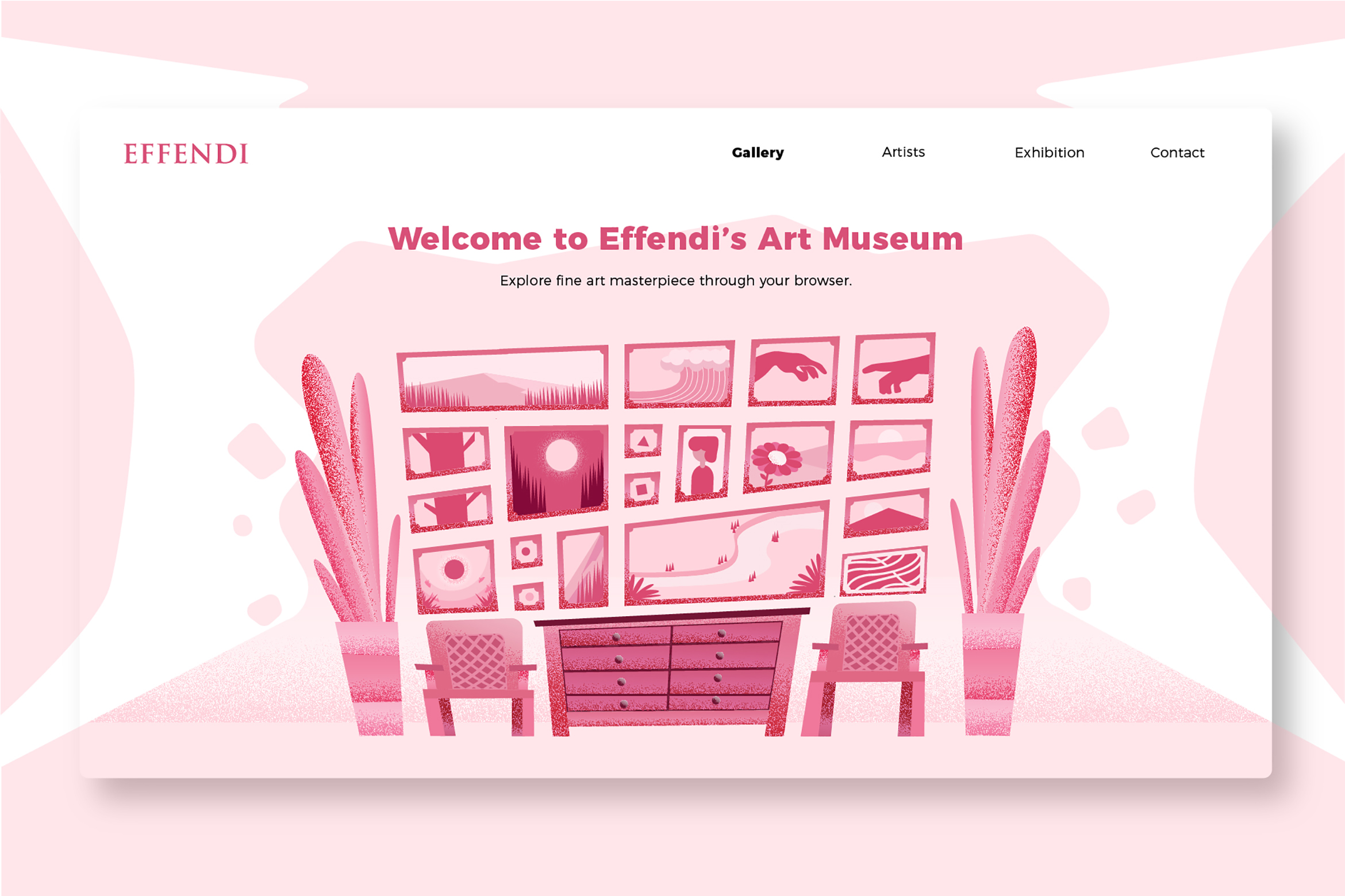 Art Museum - Banner & Landing Page (316898) | Web Elements | Design Bundles