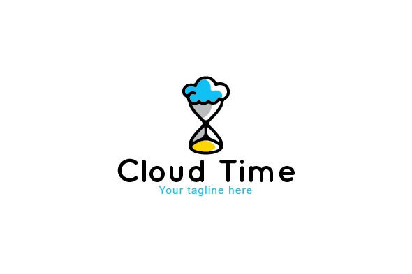Cloud Time - Abstract Sand Clock Stock Logo Template (26163) | Logos ...