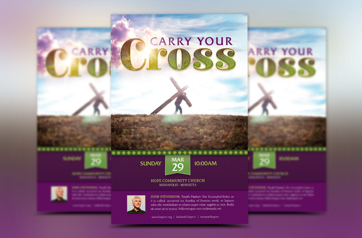 Carry Cross Flyer Template (16511) | Flyers | Design Bundles