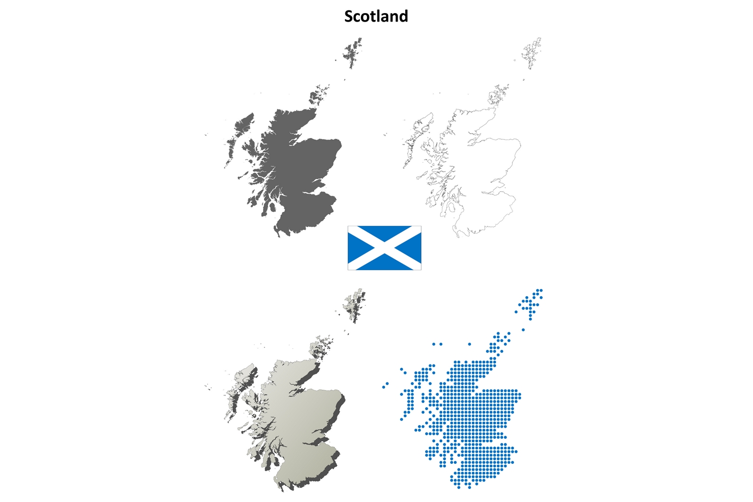 Scotland outline map set (320093) | Illustrations | Design Bundles