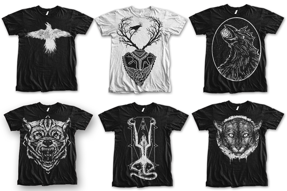 T-Shirt Designs Animal (68790) | Illustrations | Design Bundles