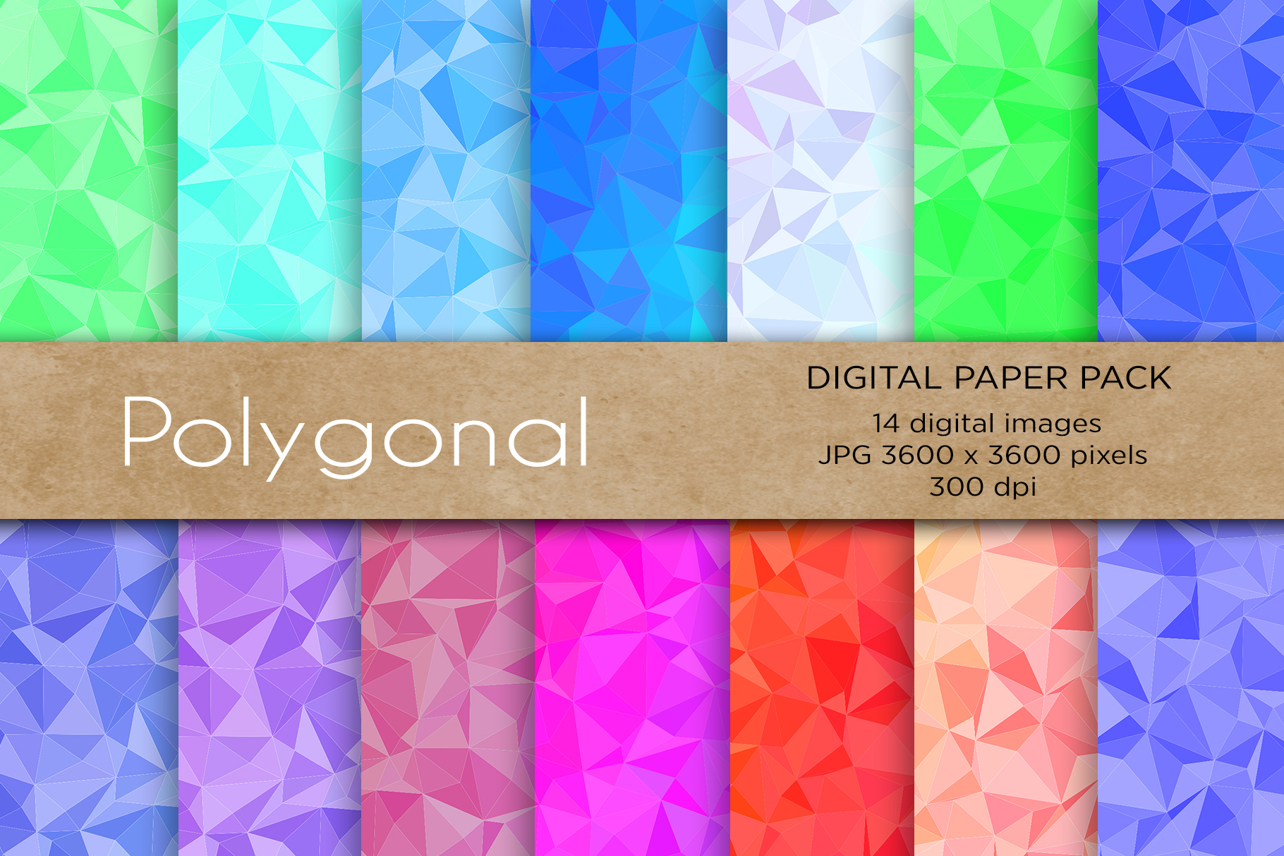 Geometric background Digital Paper, Polygonal Digital Paper