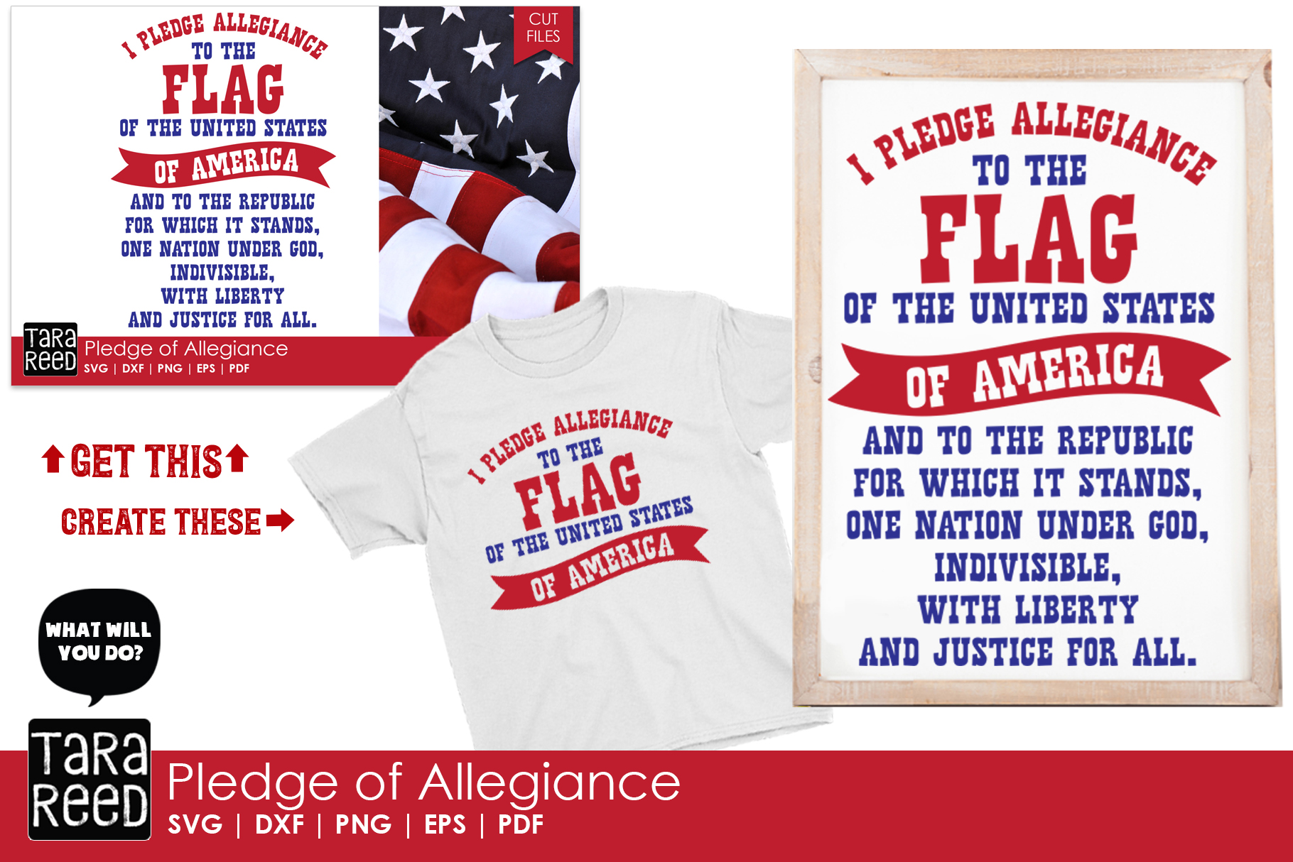 Pledge of Allegiance - America SVG and Cut Files for Crafter