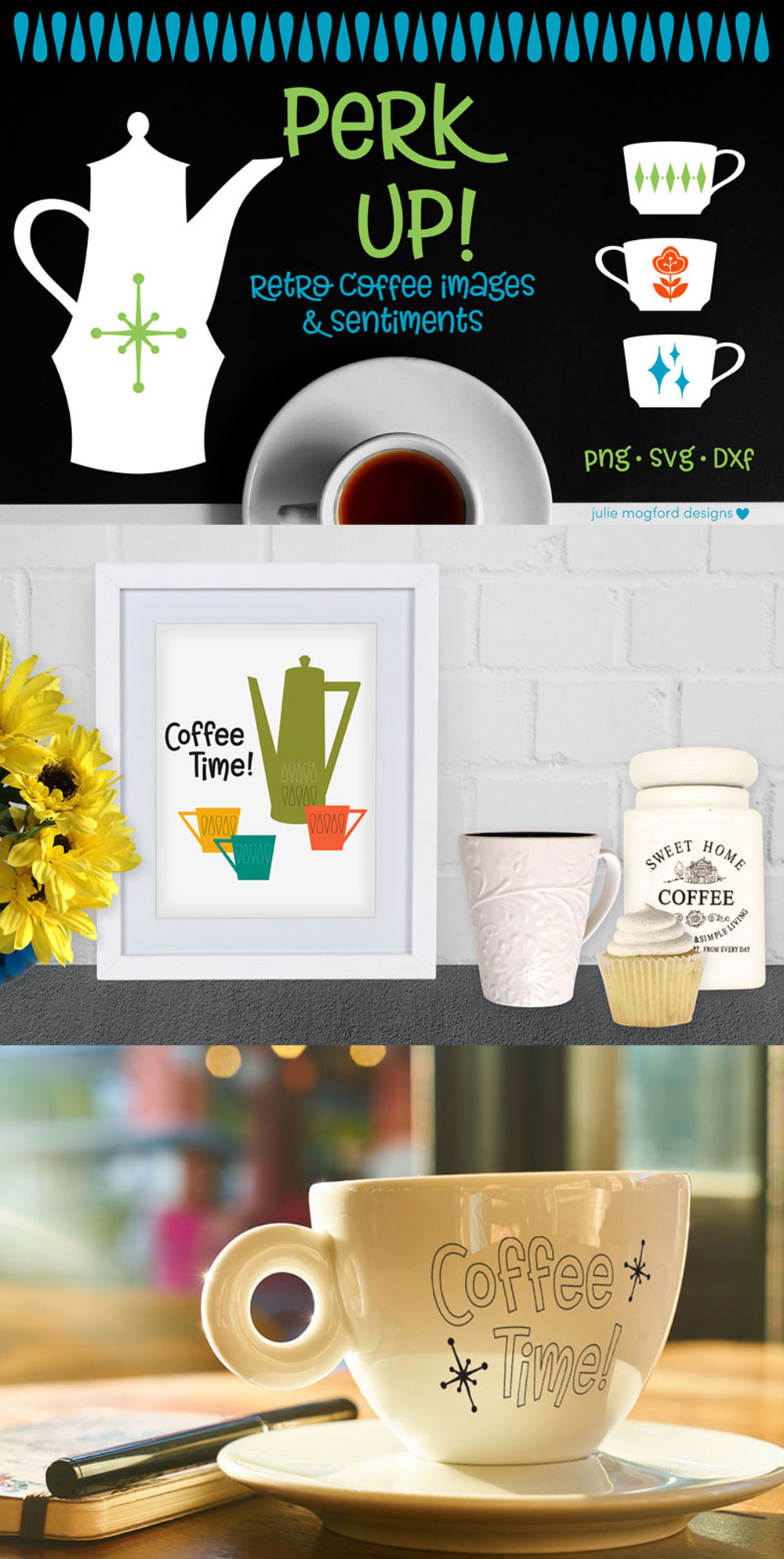 Perk Up! - Retro Coffee Images & Sentiments