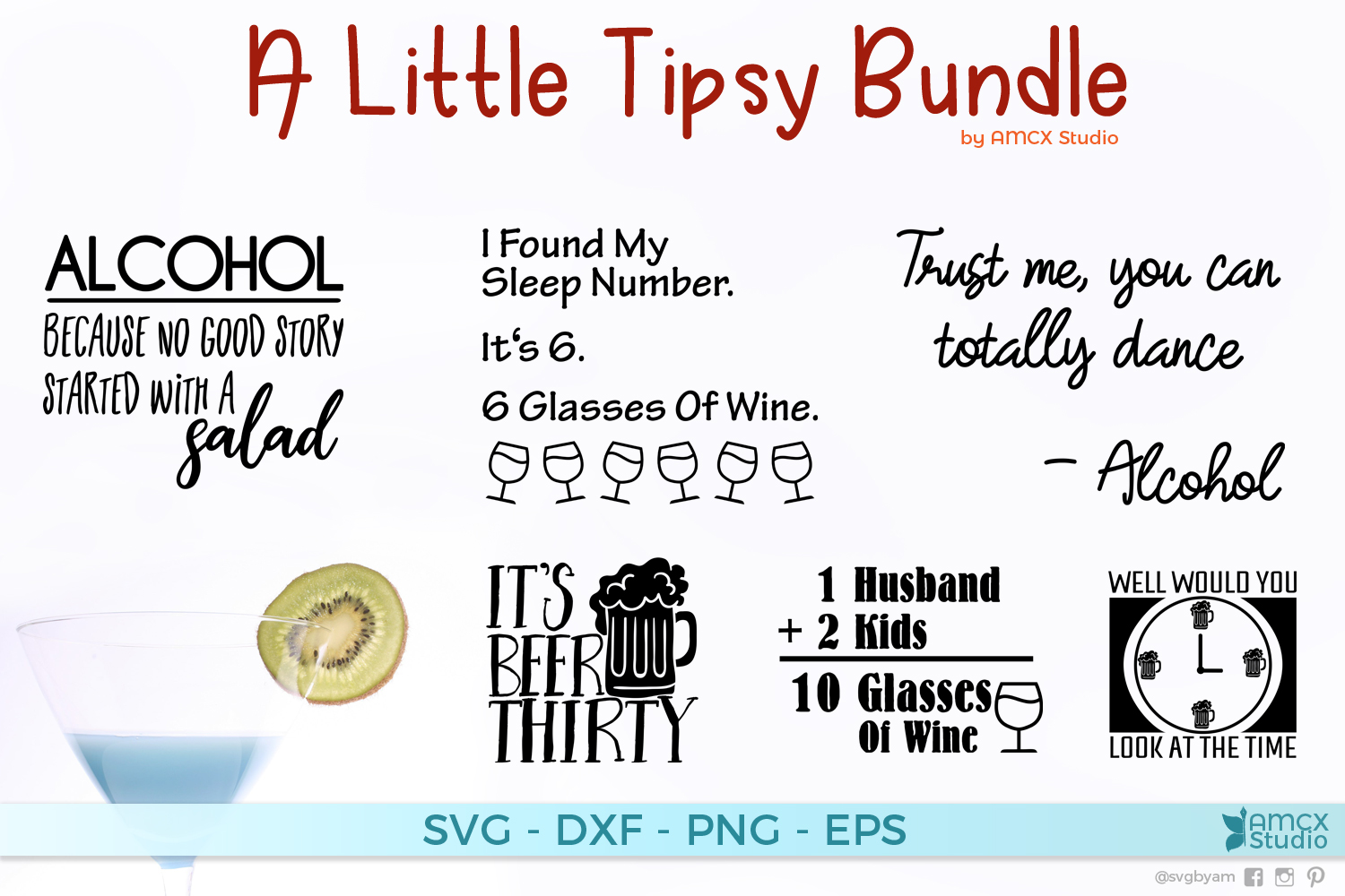 A Little Tipsy Alcohol Quote Bundle
