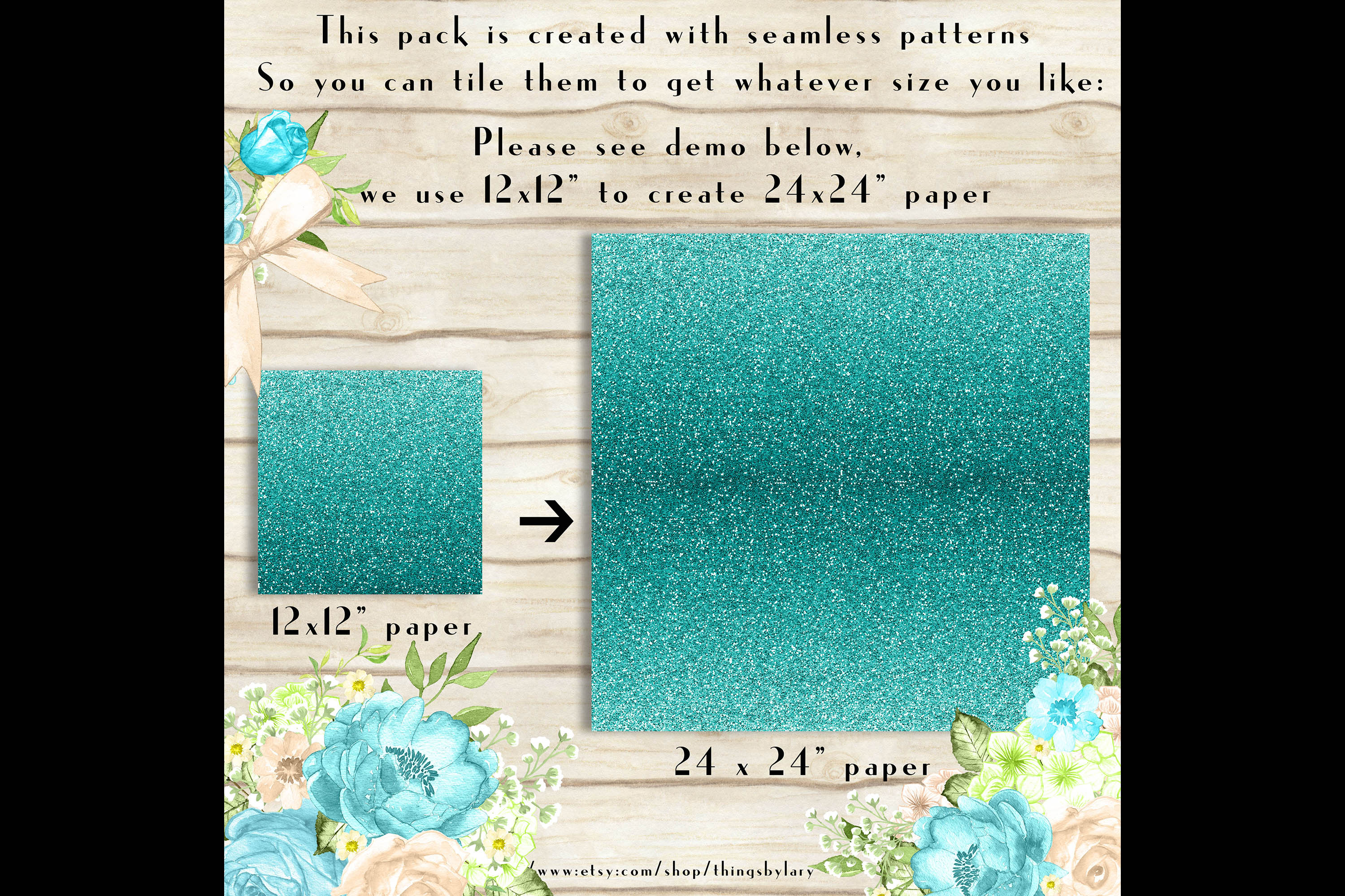 100 Seamless Ombre Glitter Texture Digital Papers