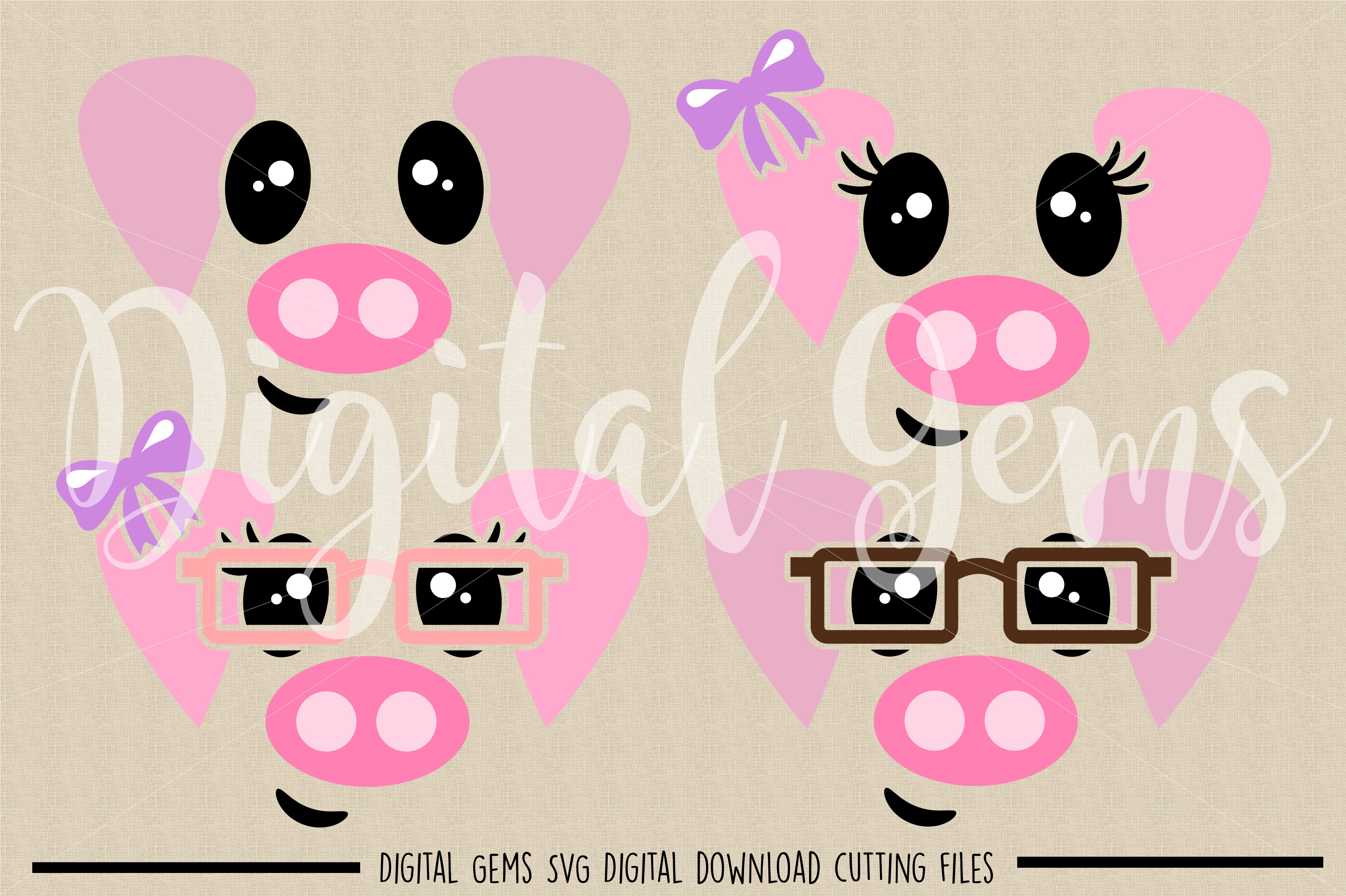 Pig Faces SVG / DXF / EPS / PNG files